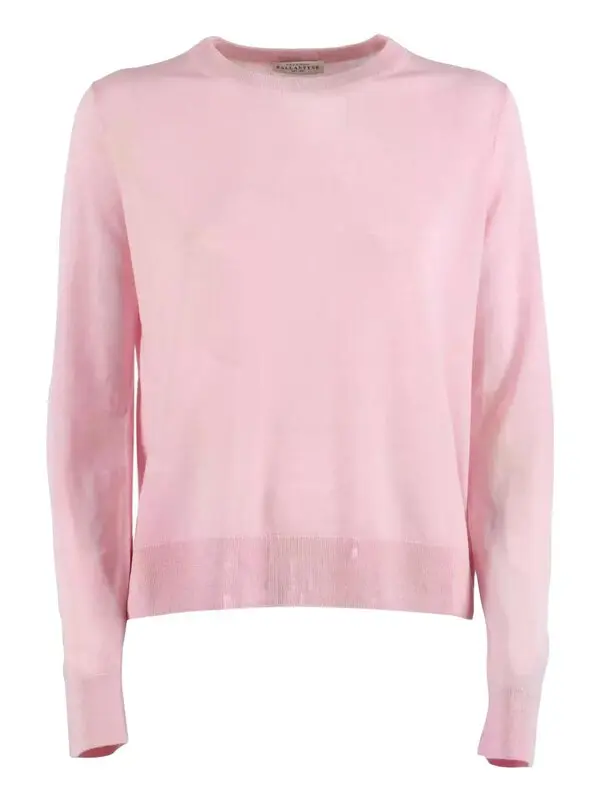 BALLANTYNE Round-neck Cable-knit Sweater - Pink