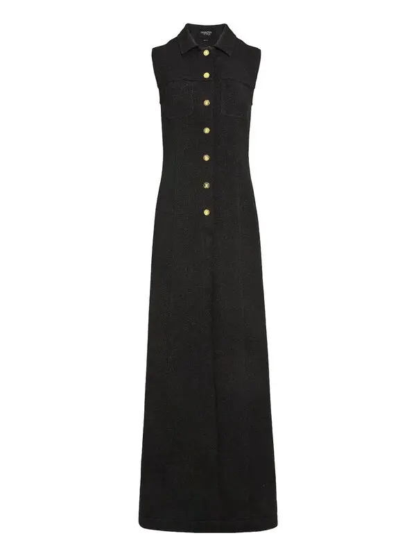 Giambattista Valli Button-front Sleeveless Maxi Gilet - Black