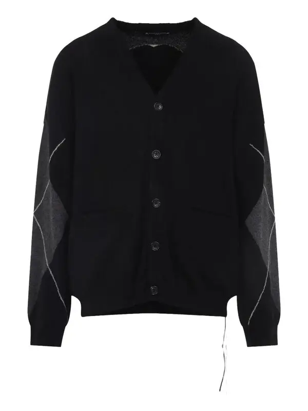 MASTERMIND WORLD Argyle Cashmere Cardigan - Black