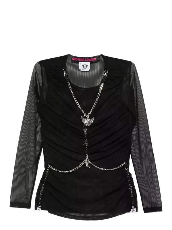 CHOPOVA LOWENA Chain-embellished Top - Black