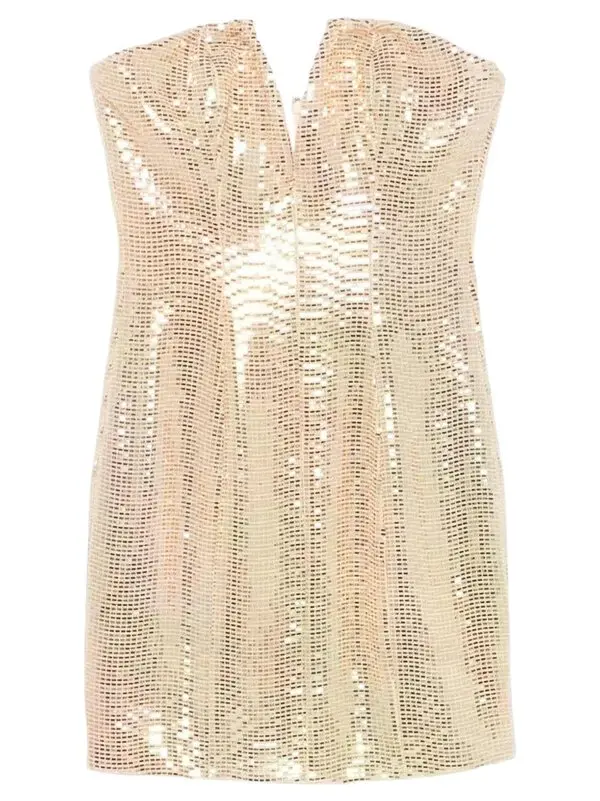 ANIYE BY Sequin-embellished Strapless Mini Dress - Neutrals
