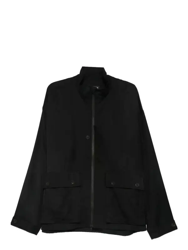 Y3 Zip-front Flap-pocket Coat - Black