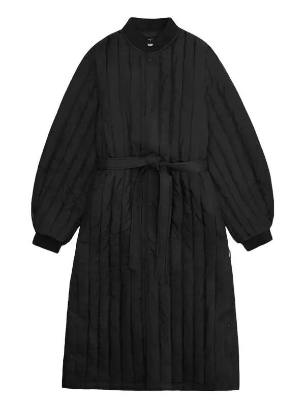 Rains Quilted Belted Coat - Black