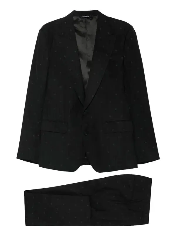 Dolce & Gabbana Pinstripe-monogram Suit - Black