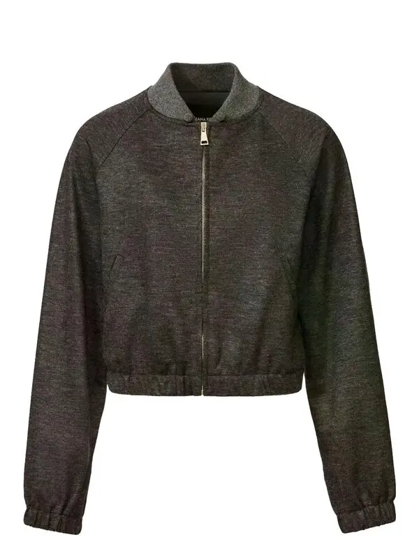 Fabiana Filippi Zip-front Cropped Bomber Jacket - Grey