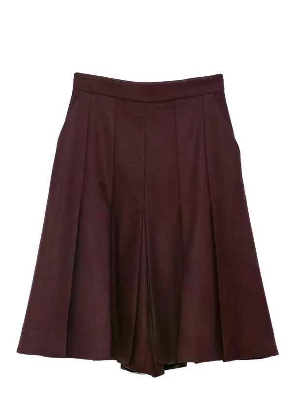 JOSEPH Pleated Wide-leg Shorts - Brown