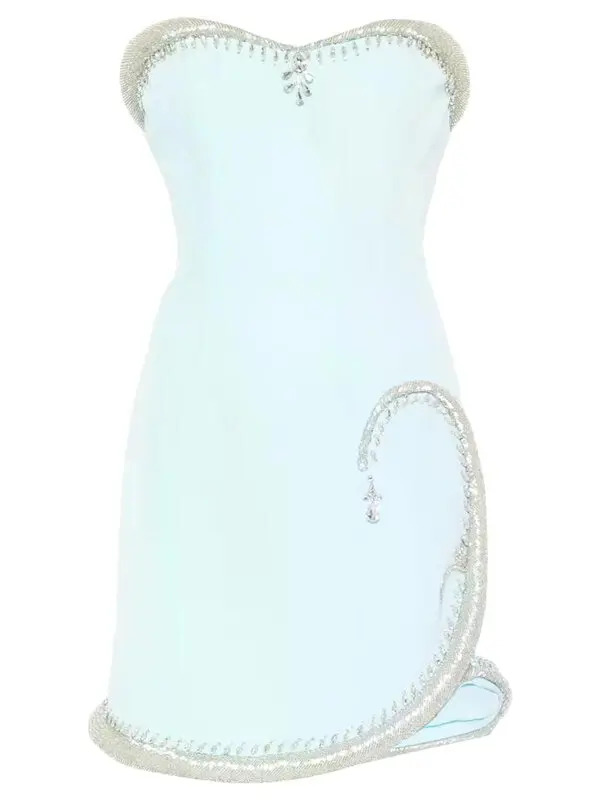 GEORGES HOBEIKA Embellished Strapless Dress - Blue