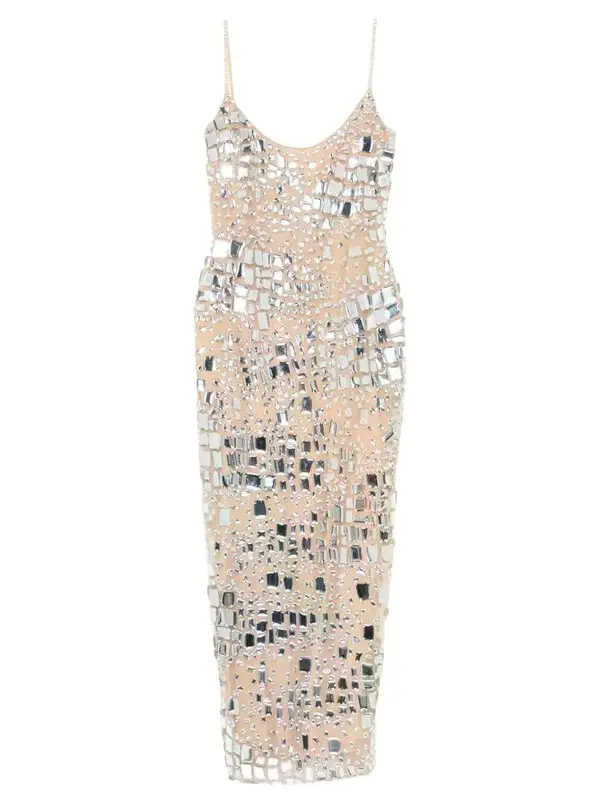 GEORGES HOBEIKA Embellished Midi Dress - Pink