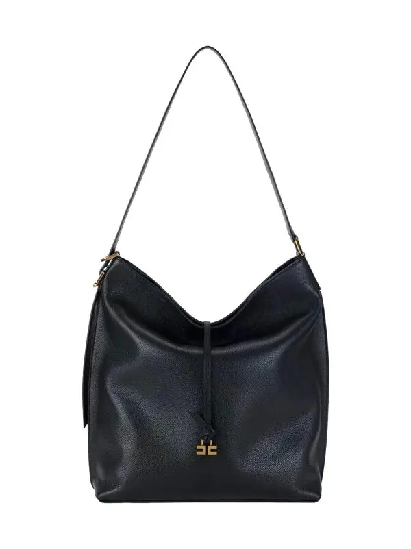 Elisabetta Franchi Boulevard Leather Shoulder Bag - Black