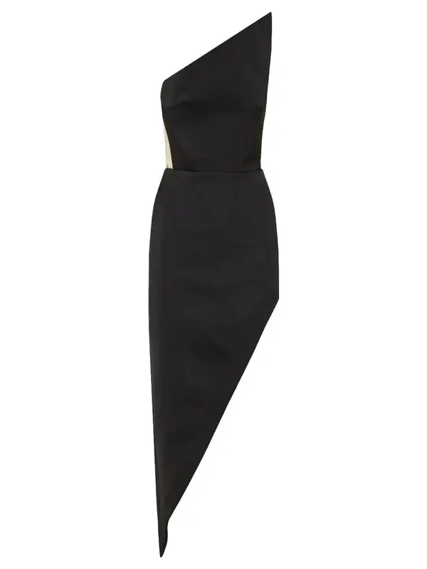 David Koma Asymmetric One-shoulder Dress - Black