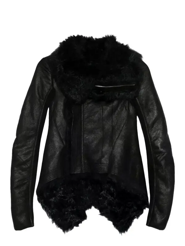 Rick Owens Fur-trimmed Leather Jacket - Black
