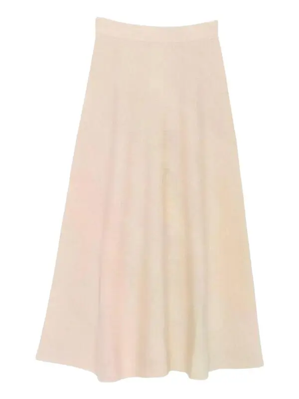 Max Mara Ribbed Flared Skirt - Neutrals