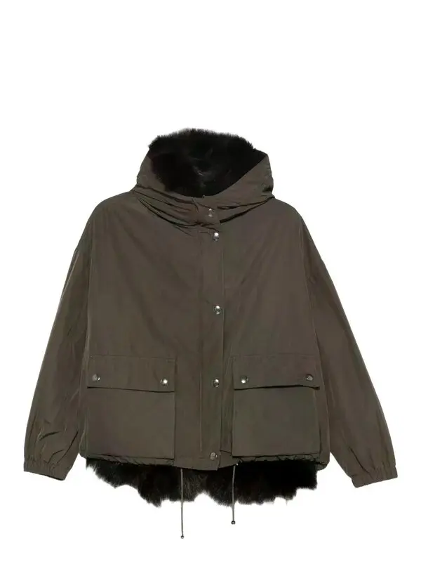 MARTYLÒ Fur-trimmed Hooded Jacket - Green