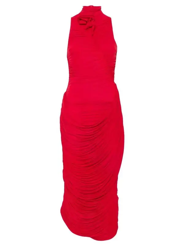 Magda Butrym High-neck Draped Dress - Red