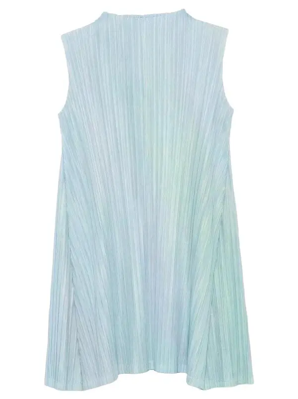 Issey Miyake Pleated Sleeveless Dress - Blue