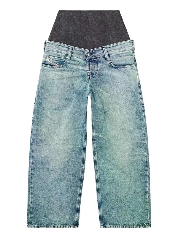 DIESEL® Acid-wash Straight Leg Jeans - Blue