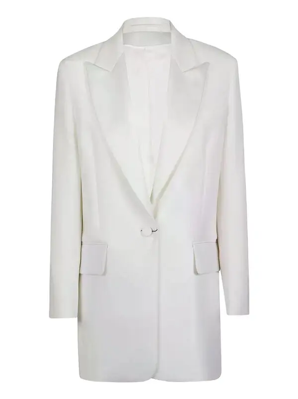 Max Mara Single-breasted Button Blazer - White