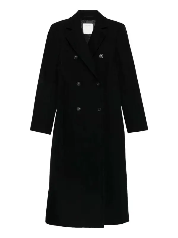 Sportmax Double-breasted Wool Coat - Black