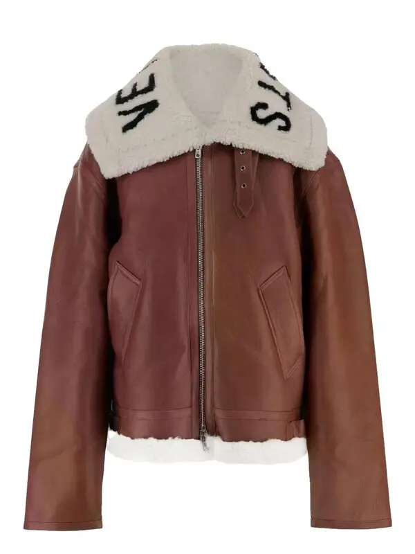 Vetements Shearling-collar Leather Jacket - Brown