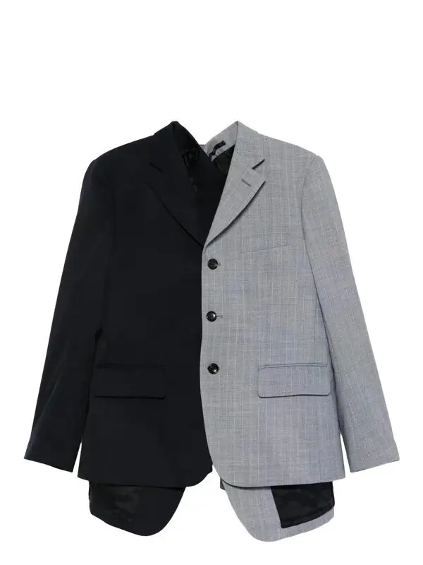 Comme Des Garçons Pinstripe Two-tone Jacket - Black