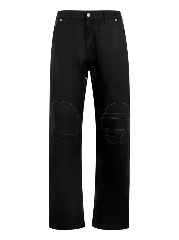 PLEASURES X Daft Punk Embroidered Straight-leg Trousers - Black
