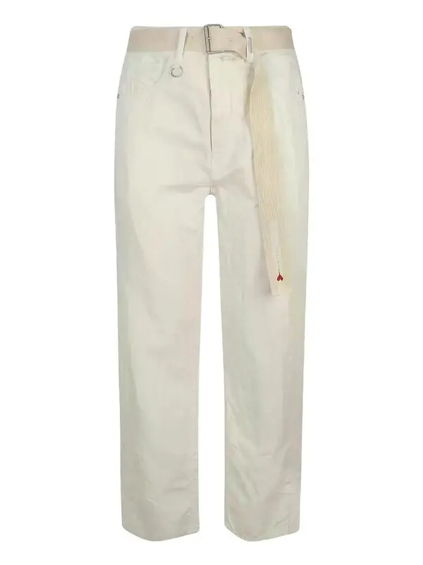 High Belted Cotton-linen Pants - Neutrals