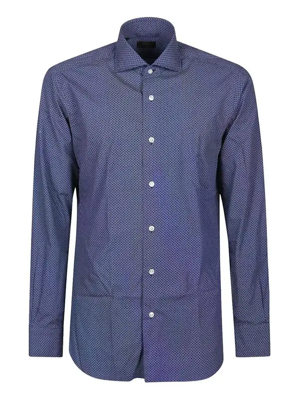 BARBA NAPOLI Geometric Shirt - Blue