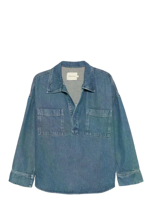 THE NEW SOCIETY Double-pocket Denim Shirt - Blue
