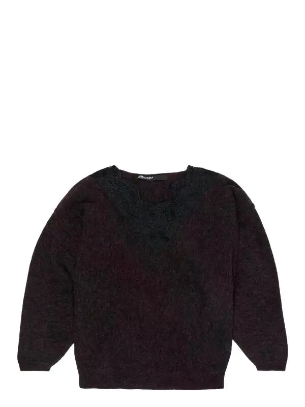 Bimba Y Lola Lace-insert Sweater - Purple
