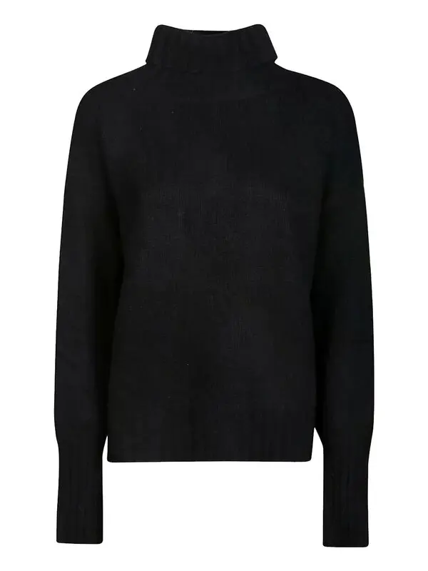 ARAGONA Turtleneck Cashmere Sweater - Black