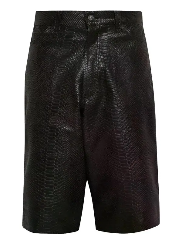 EARTHLING VIP Snakeskin-effect Shorts - Black