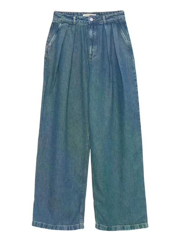 THE NEW SOCIETY Pleated Wide-leg Jeans - Blue