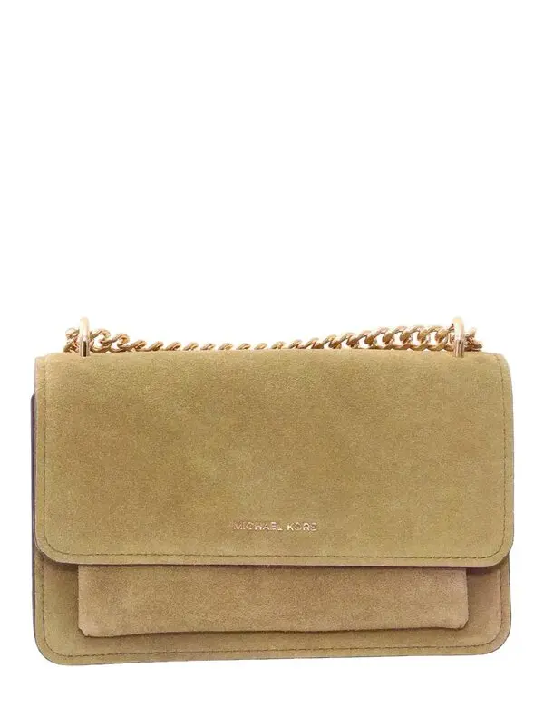 Michael Kors Claire Large Suede Shoulder Bag - Green
