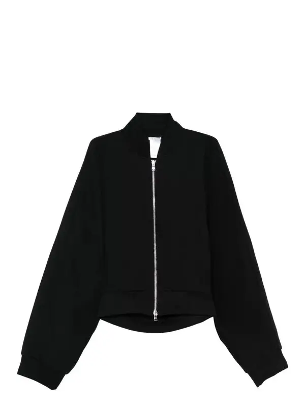 AMAZUIN Zip-front Cropped Jacket - Black