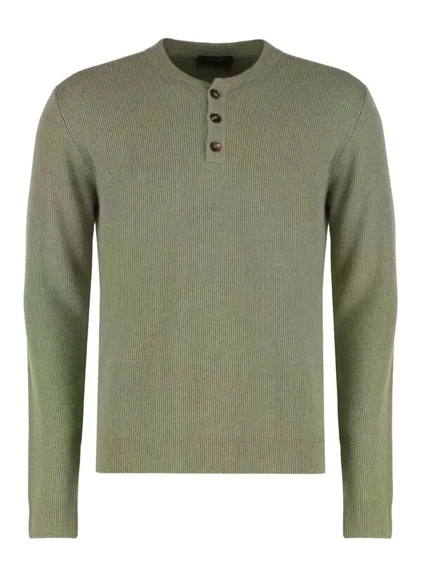 SLOWEAR Ribbed Virgin Wool Sweater - Green