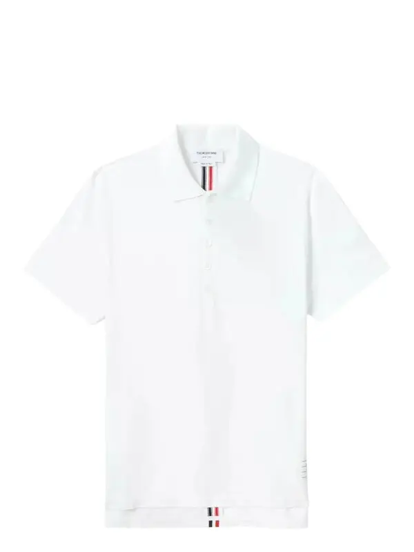 Thom Browne Striped Short-sleeve Polo Shirt - White