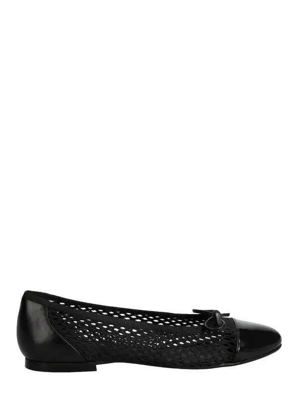 BILLI BI Mesh-panels Cap-toe Ballerina Flats - Black