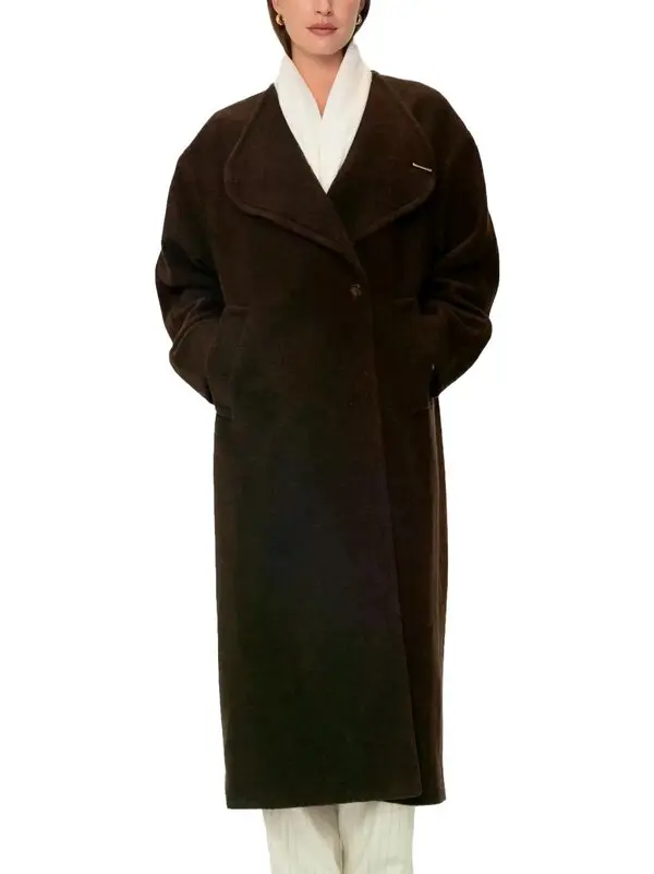 VIVEH Single-breasted Coat - Brown