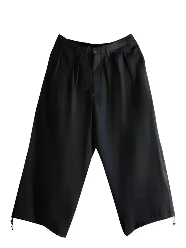 Yohji Yamamoto Pleated Wide Leg Trousers - Black