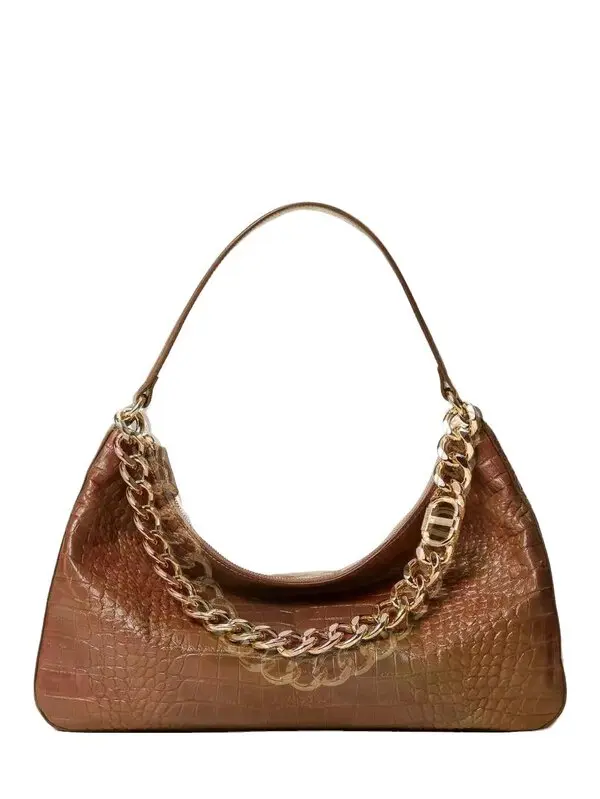 TWINSET Crocodile-effect Chain Shoulder Bag - Brown