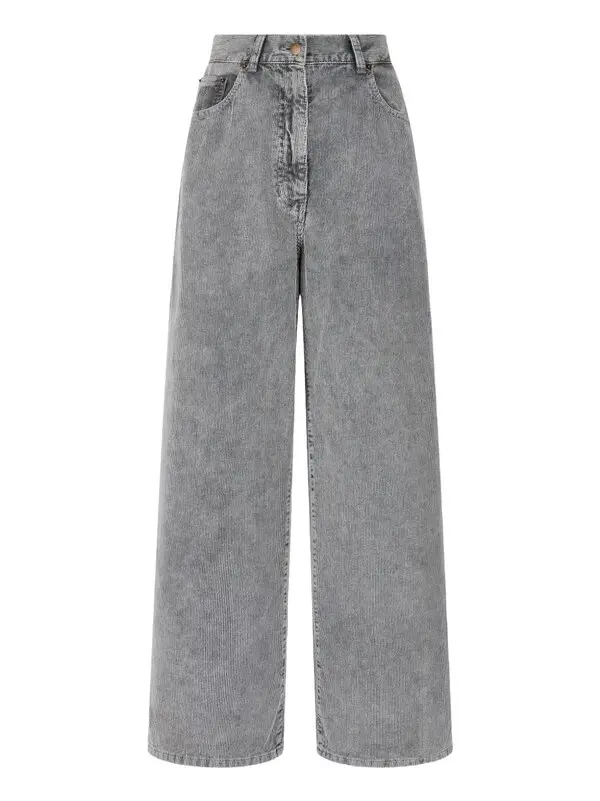 STUDIO TOMBOY Corduroy Wide-leg Jeans - Grey