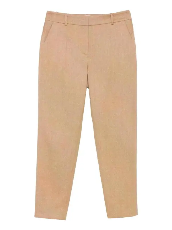 Eleventy Textured Straight-leg Trousers - Neutrals