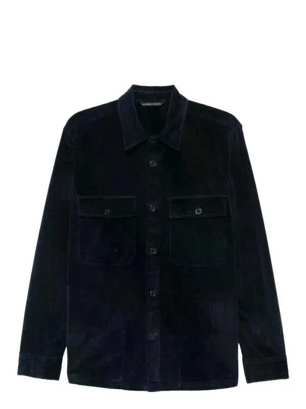 120% Lino Corduroy Pocket Shirt - Blue