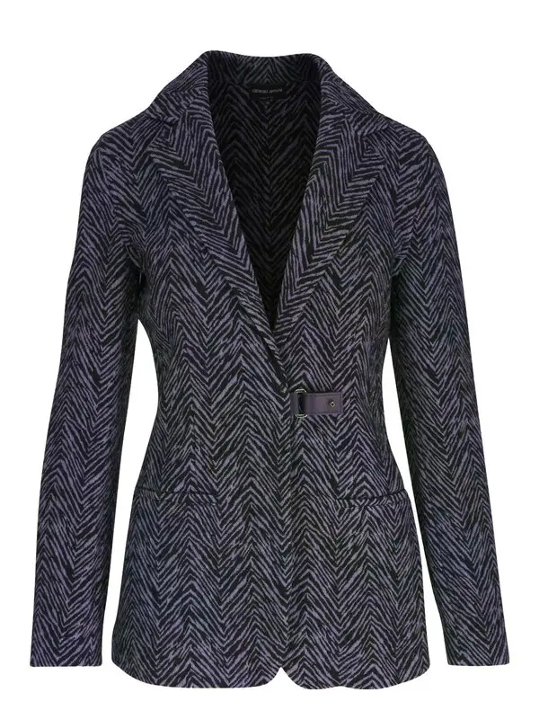 Giorgio Armani Zebra-print Blazer - Black