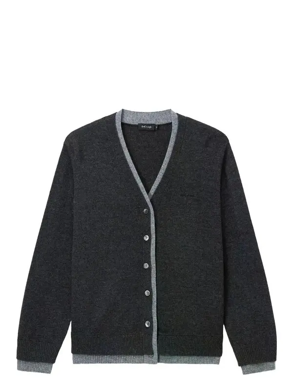 TOUT A COUP Embroidered-logo Cardigan - Grey