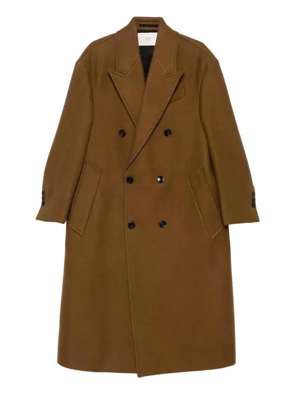 Ami Double-breasted Coat - Brown