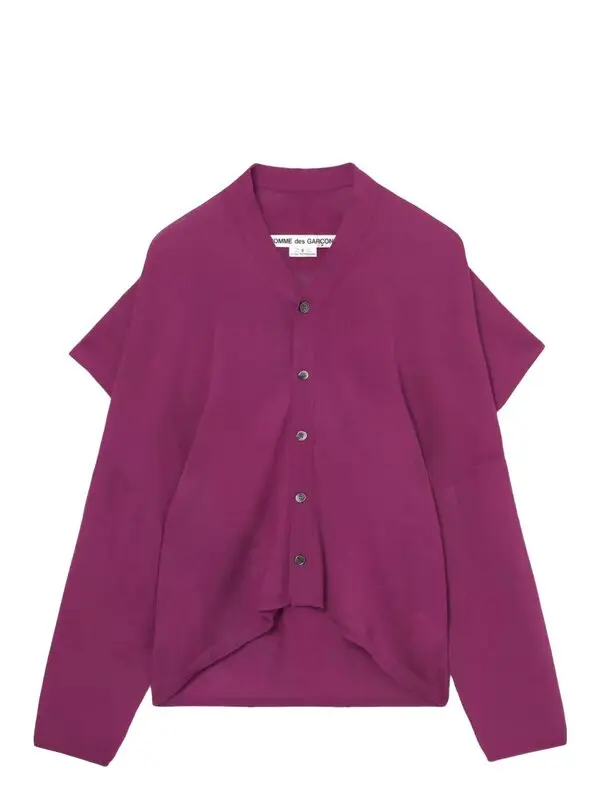 Comme Des Garçons Draped Buttoned-up Cardigan - Purple