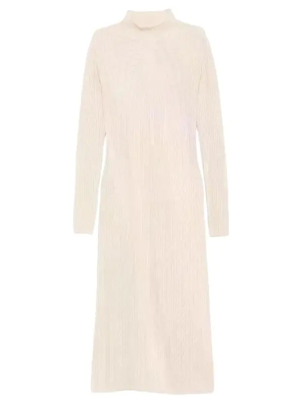 Max Mara High-neck Cable-knit Dress - Neutrals