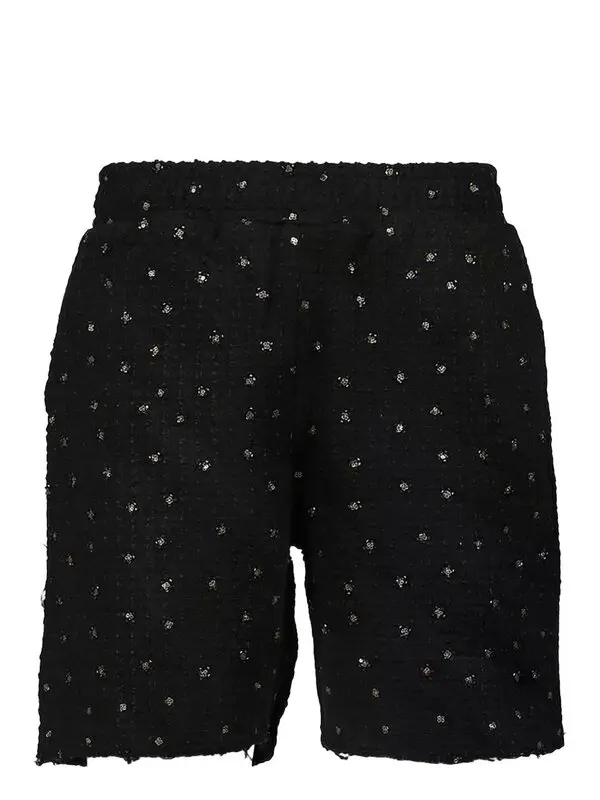 HONOR THE GIFT Embellished Tweed Shorts - Black
