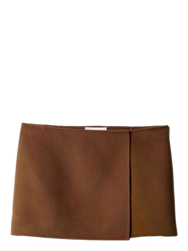 Miu Miu Wrap-effect Mini Skirt - Brown